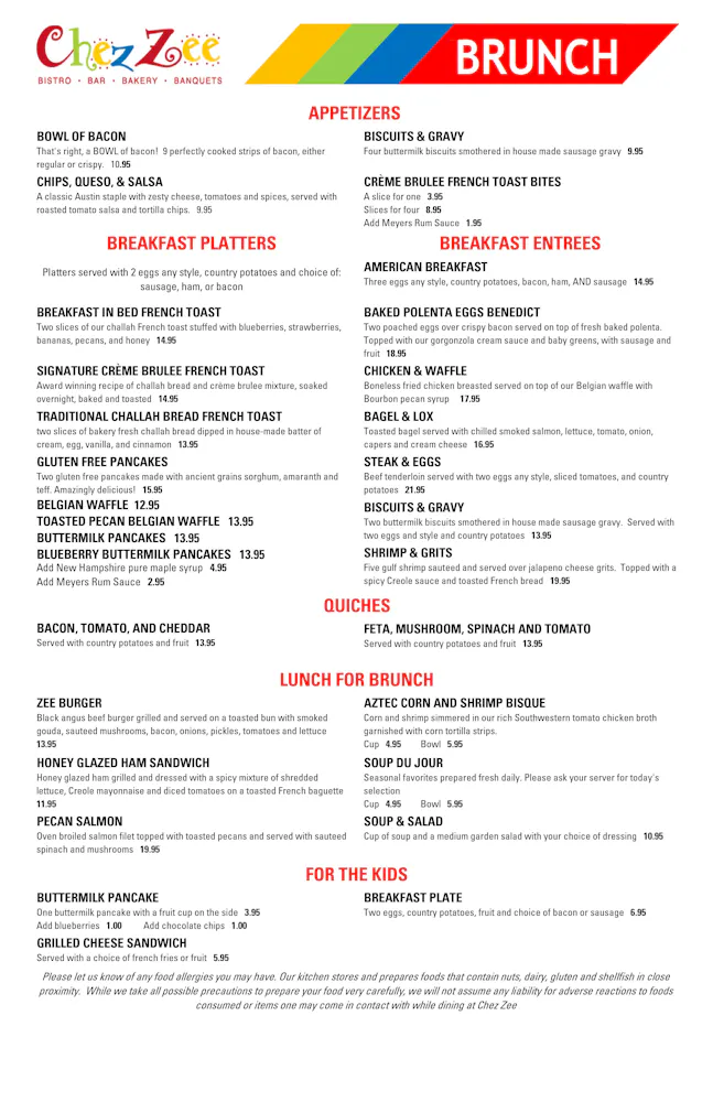 Brunch | Chez Zee | American Bistro in Austin, TX