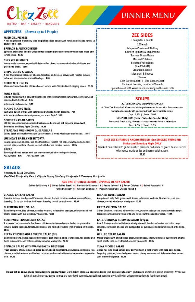 Dinner | Chez Zee | American Bistro in Austin, TX