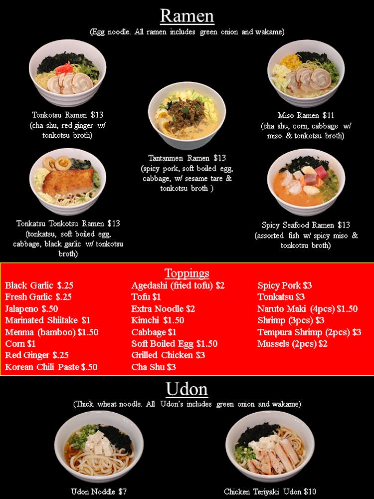 Fresno PDF Menu | Toshiko Japanese Cuisine