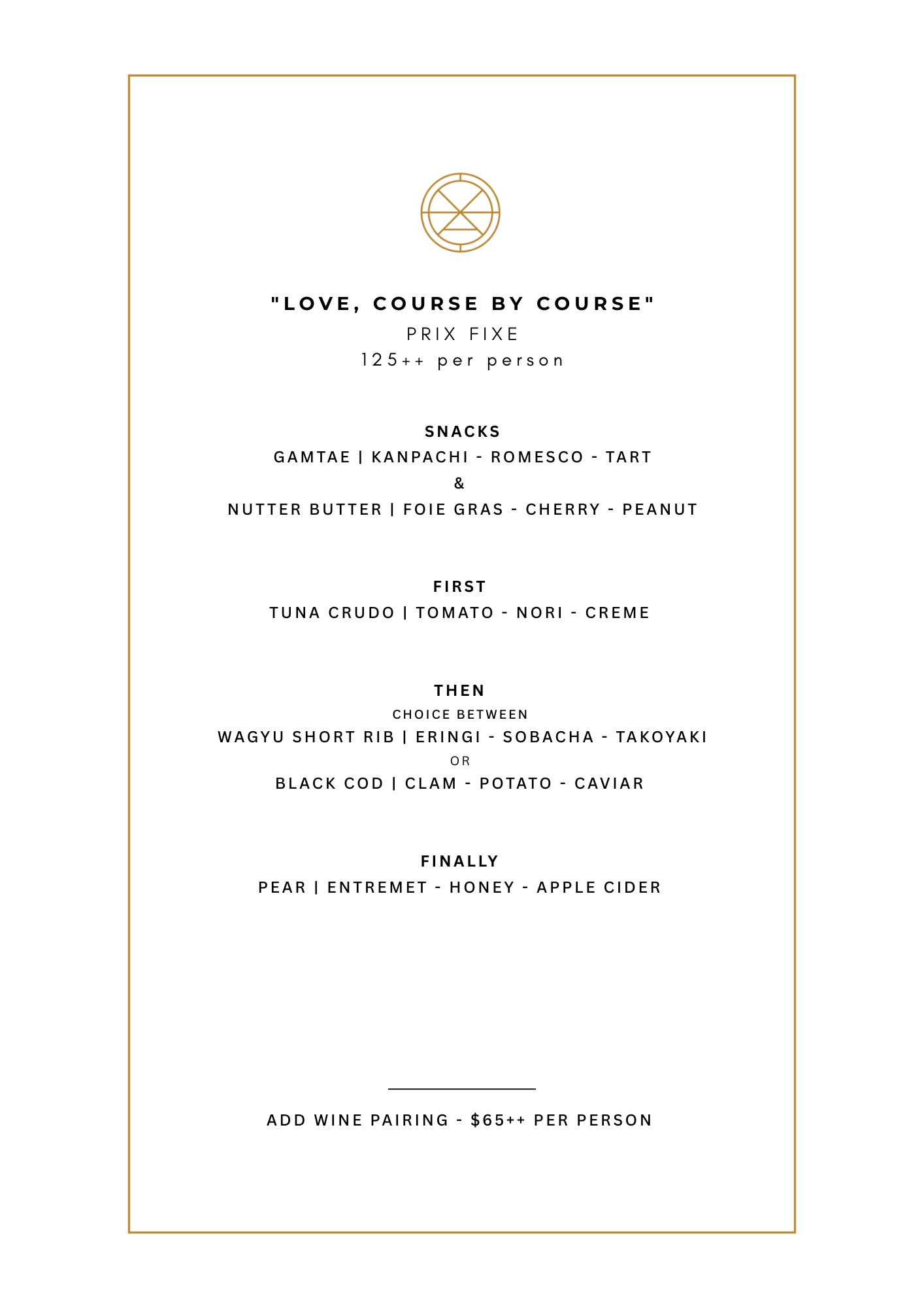 Menus | Omo by Jont in Winter Park, FL