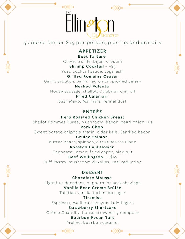 Menus | The Ellington in New York, NY