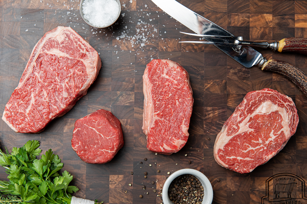 Cooper Box: Two 8 Oz Filet, Two 16 Oz Ribeye, Two 14 Oz Strip | Oak ...