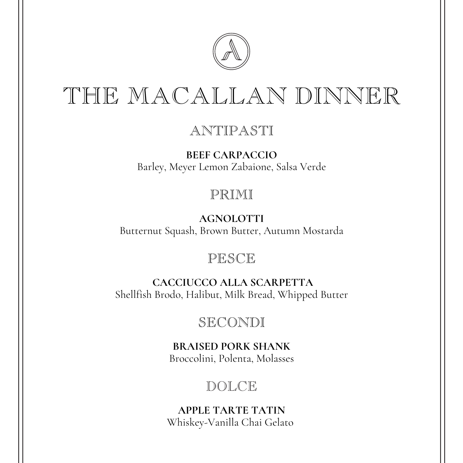 The MaCallan Dinner | Adalina Italian | Chicago, IL