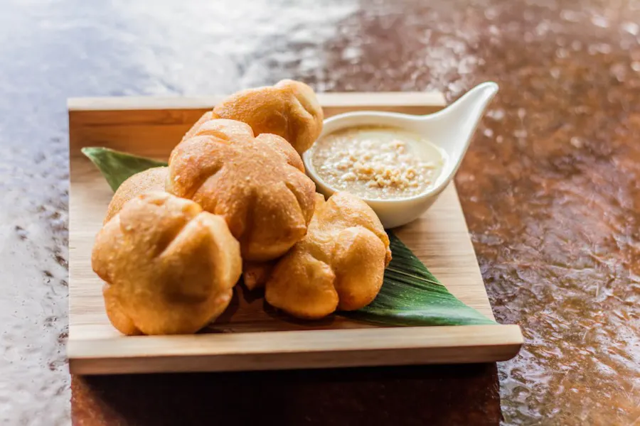 The “Thai Donuts” with the honey milk concoction it came with is ...