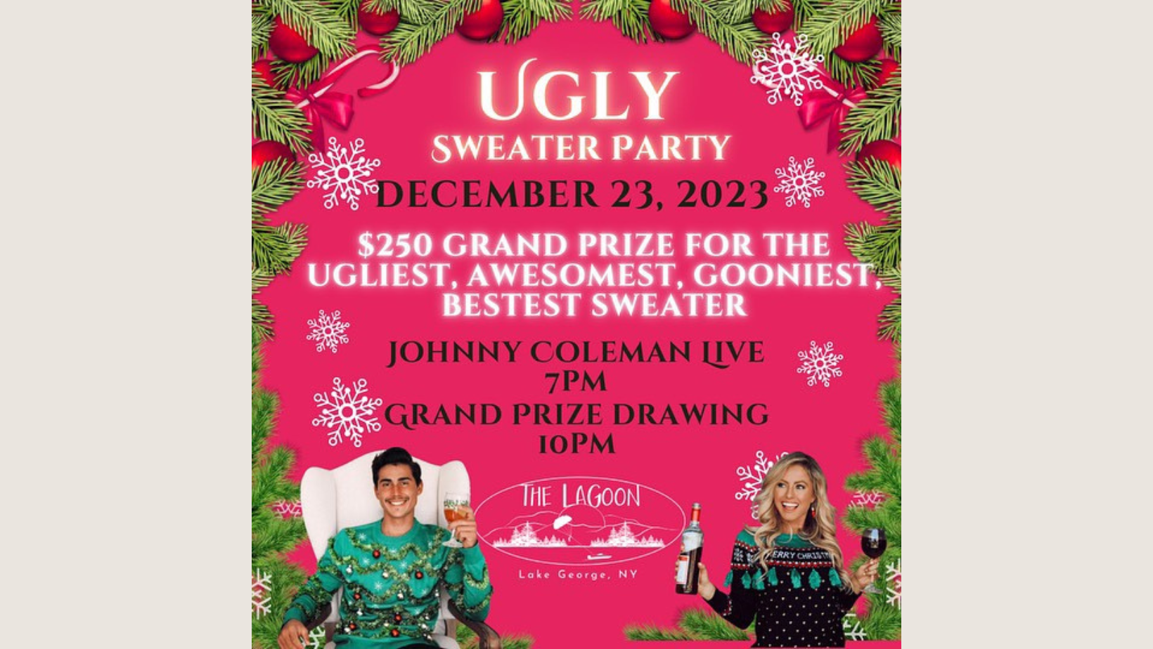 Ugly Sweater Party | The Lagoon | Bar & Grill in Lake George, NY