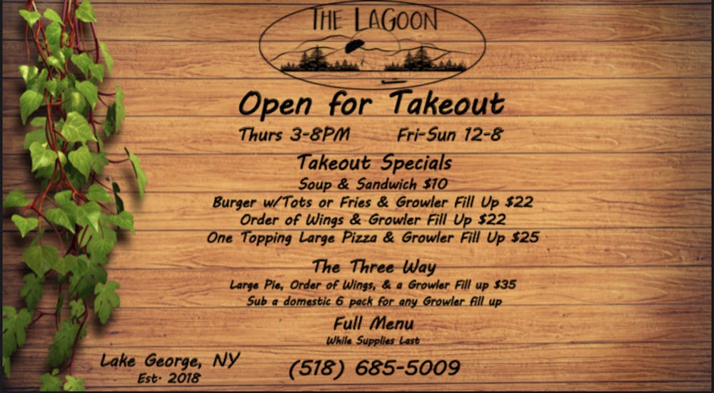 Menus | The Lagoon in NY