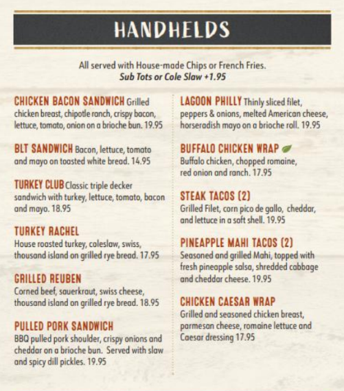 Menus | The Lagoon in NY