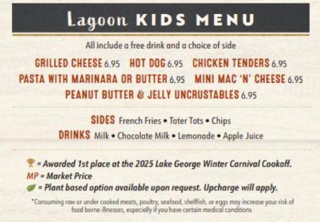 Menus | The Lagoon in NY