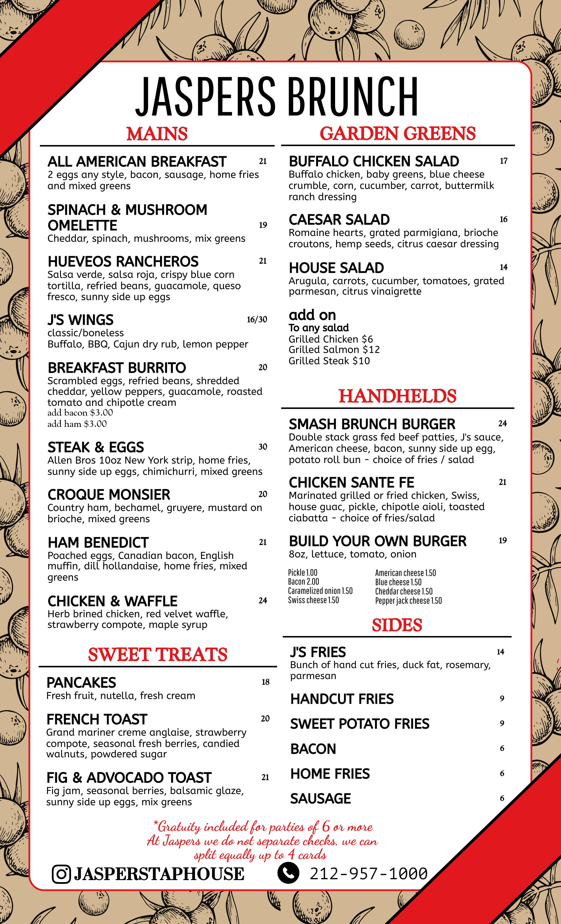 BRUNCH (weekends) | Jasper's Taphouse & Kitchen