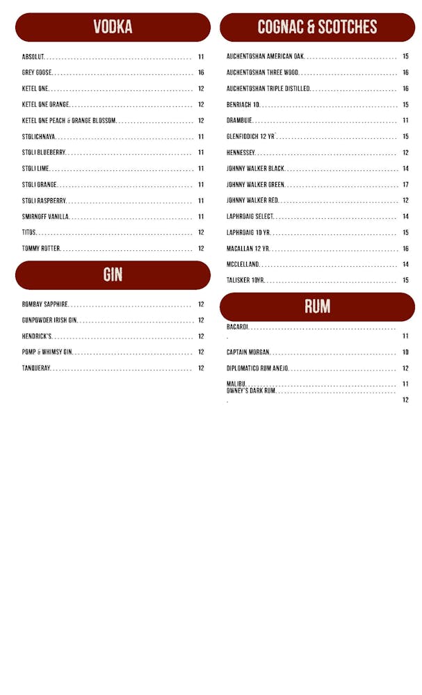 Menus | Jasper's Taphouse & Kitchen