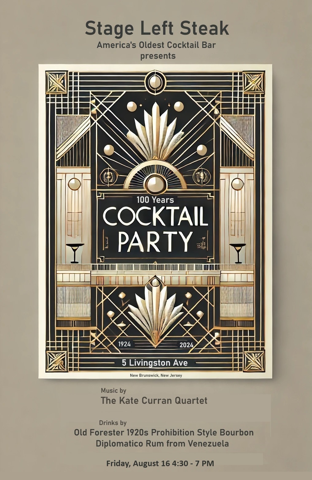 Happy Hour of The Century - 100 Year Anniversary Party! | Stage Left Steak