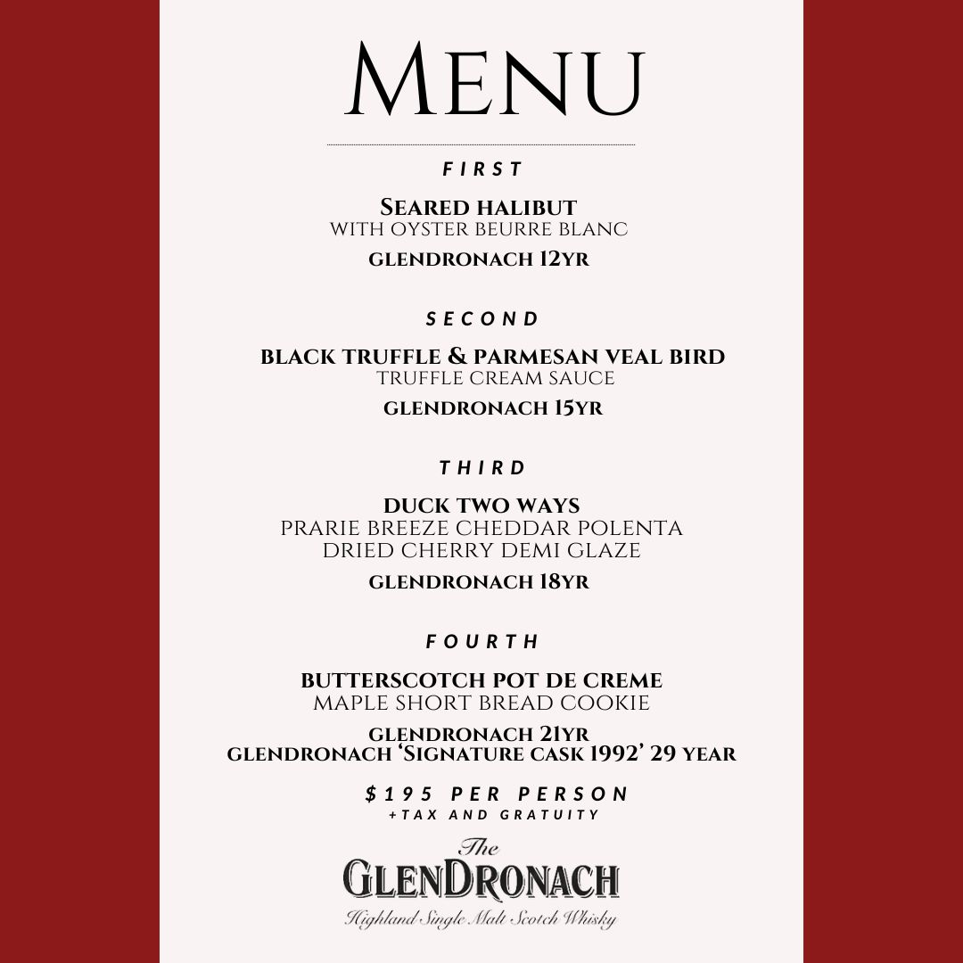 Scotch Dinner w/ Dr. Rachel Barrie of Glendronach | Stage Left Steak