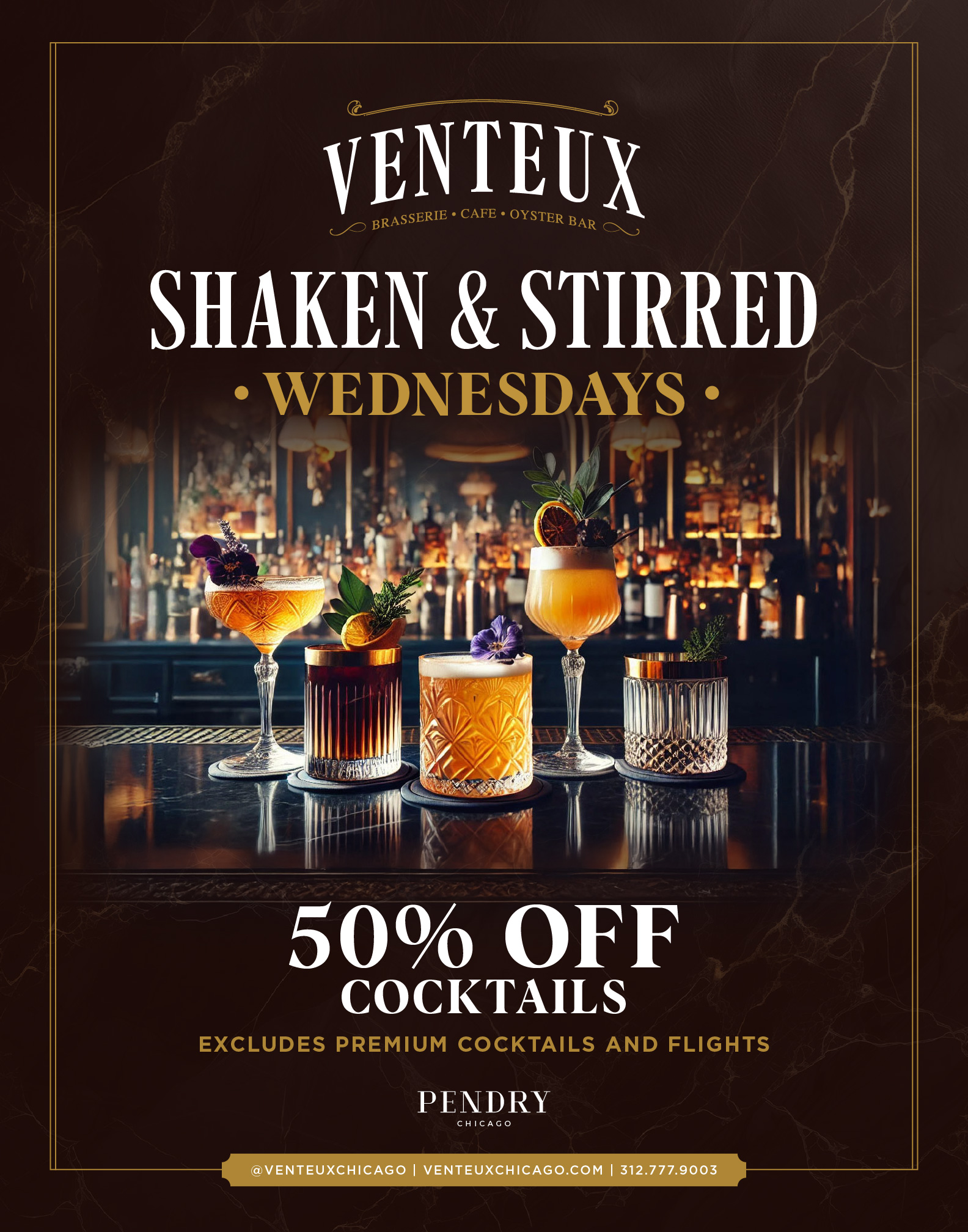 Half Off Cocktails | Downtown Chicago Cafe