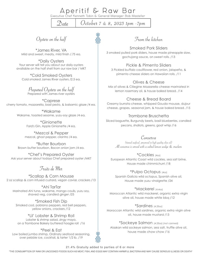 Menus | Common Restaurant in Savannah, GA