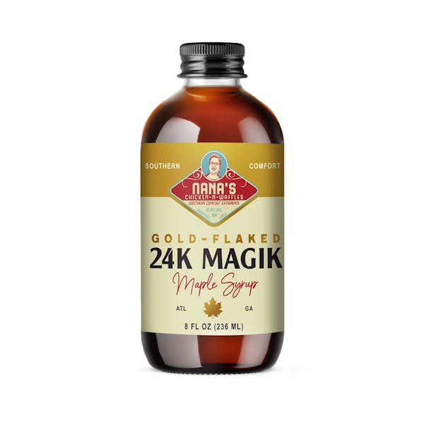Gold-Flaked 24k Magik maple syrup | Nana's Chicken and Waffles ...