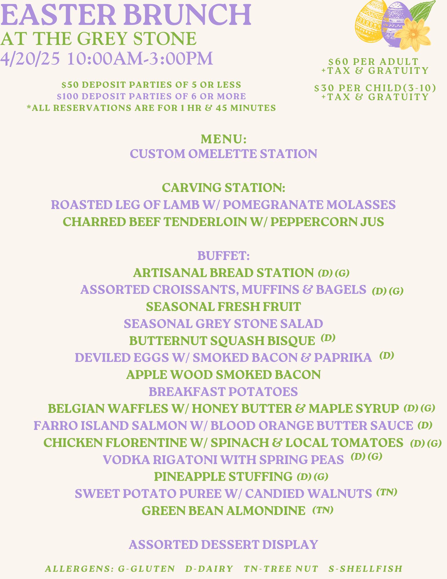 Easter Brunch Buffet | The Grey Stone Fine Food and Spirits