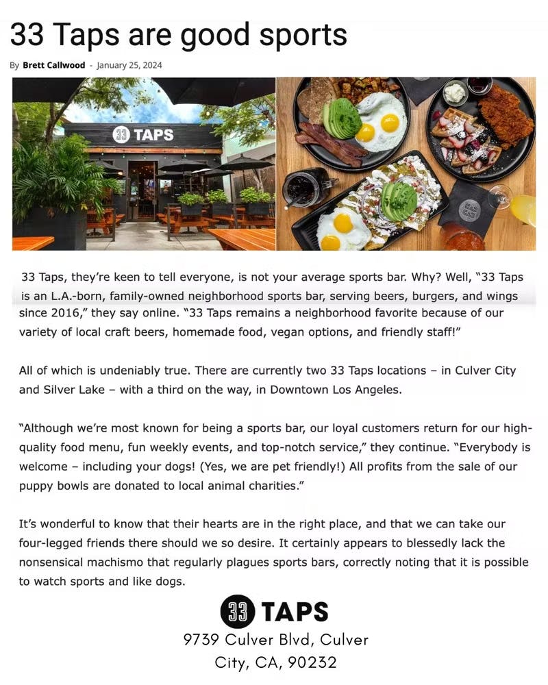 About | 33 Taps in CA