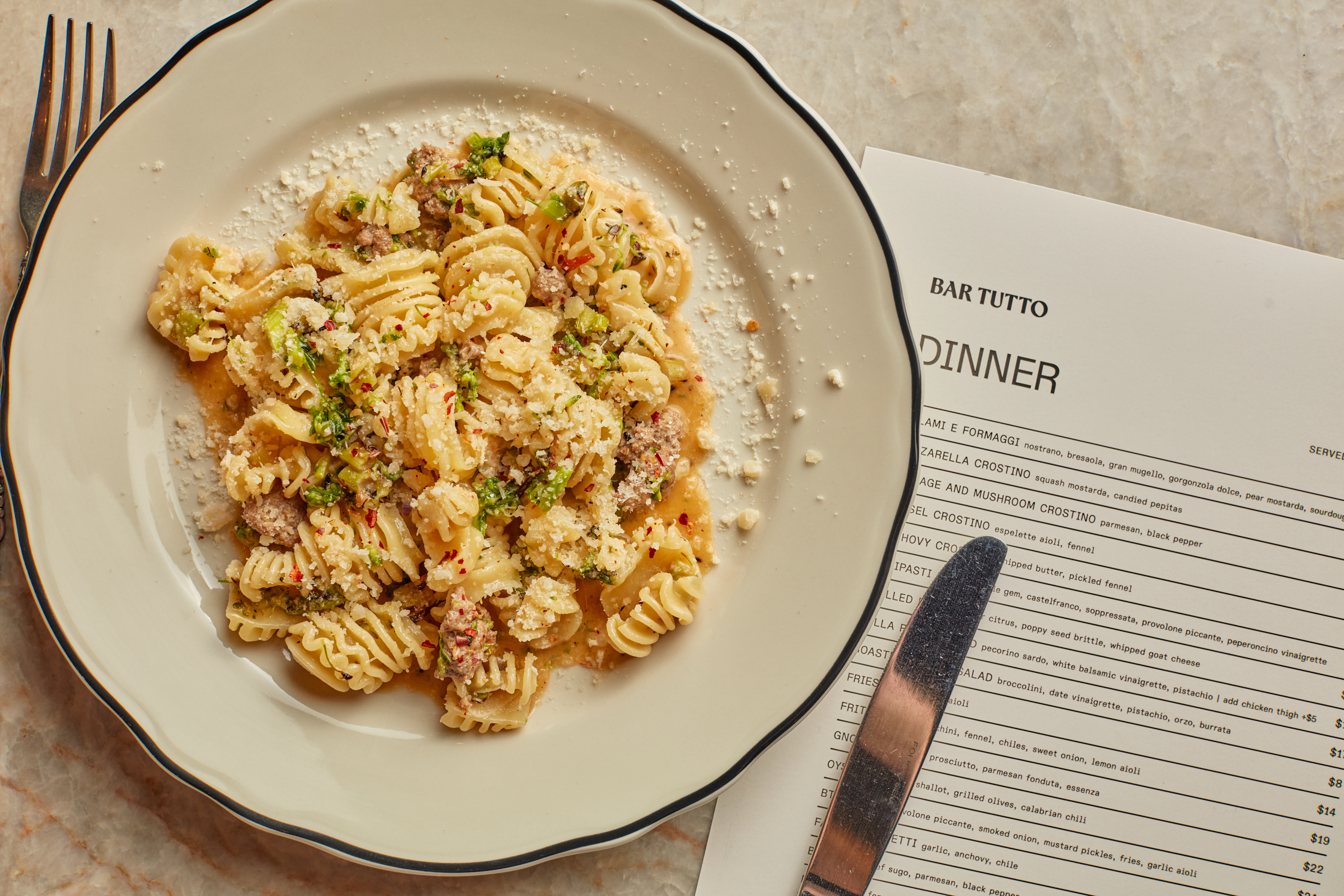 Menus | Bar Tutto in Chicago, IL