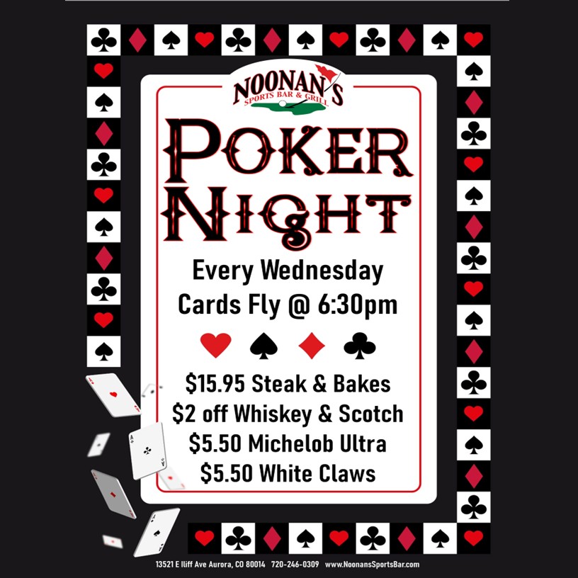 Wednesdays - Poker, Whiskey, Steak | Noonan's Sports Bar & Grill ...