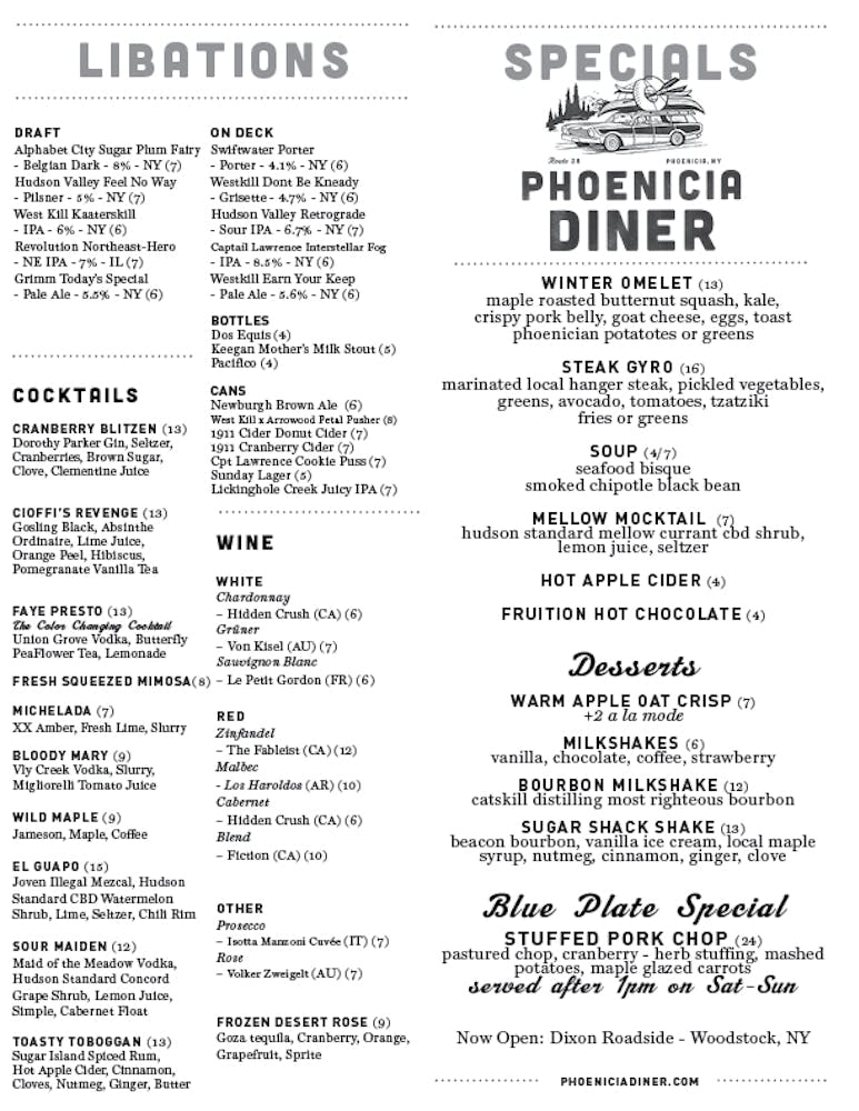 Weekly Specials | Phoenicia Diner