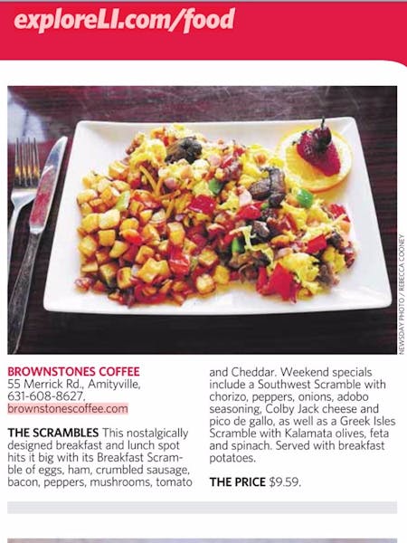 Brownstones Coffee’s Breakfast Scramble Featured In Newsday ...