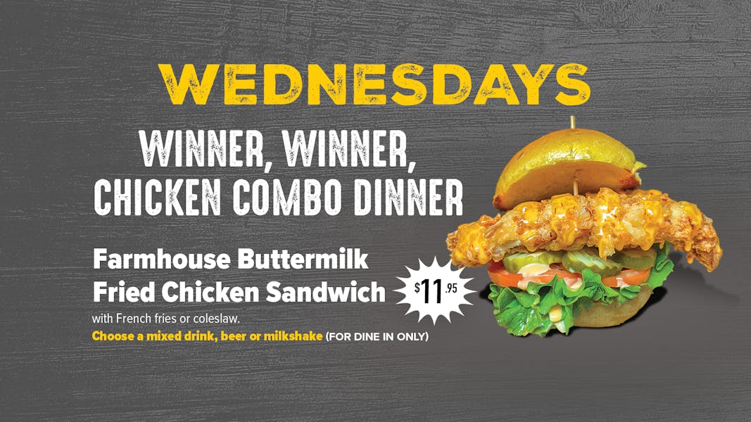 WEDNESDAYS WINNER WINNER CHICKEN COMBO DINNER | Prime Burger Bar Steak ...