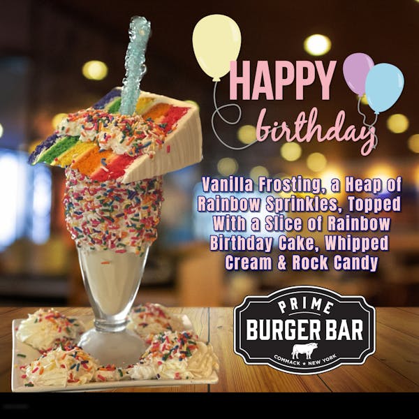 Birthday Promotion | Prime Burger Bar Steak House in Commack NY