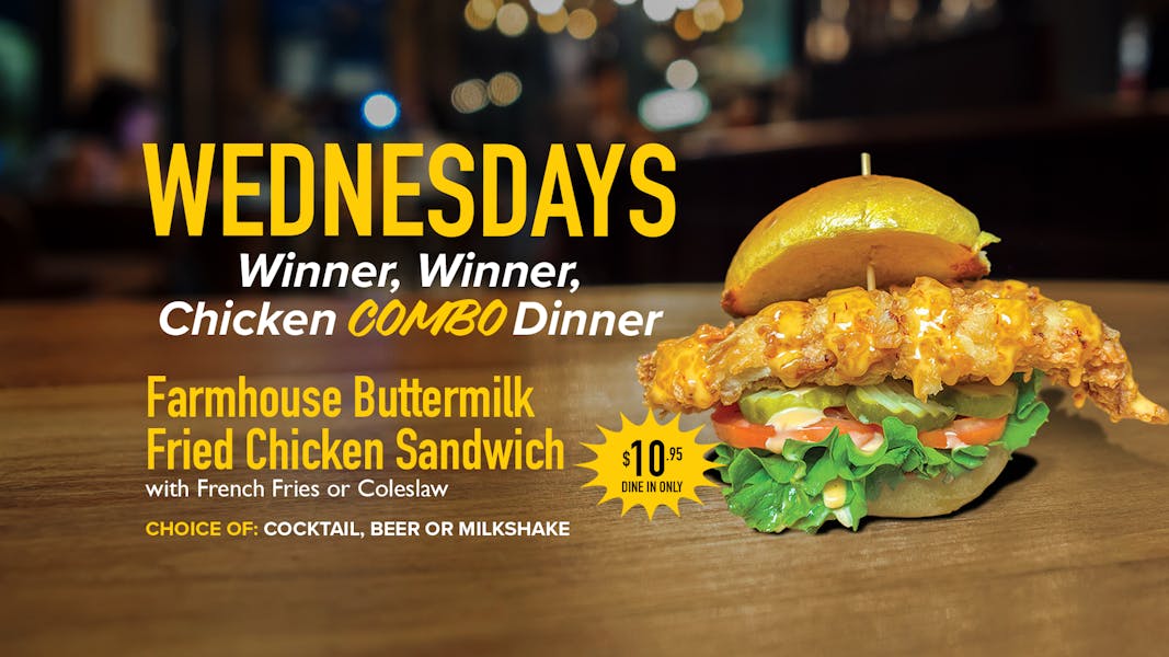 WEDNESDAYS WINNER WINNER CHICKEN COMBO DINNER | Prime Burger Bar Steak ...