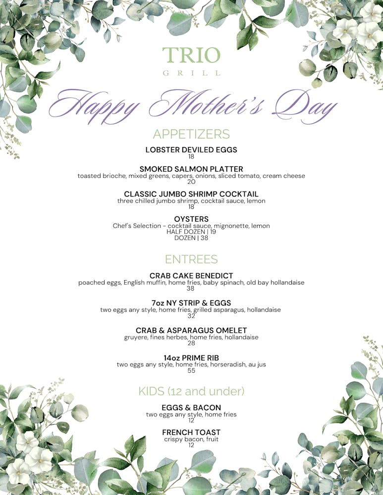 Trio Menu