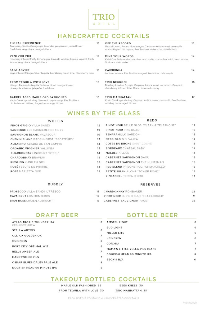 DINNER | Trio Grill - Falls Church