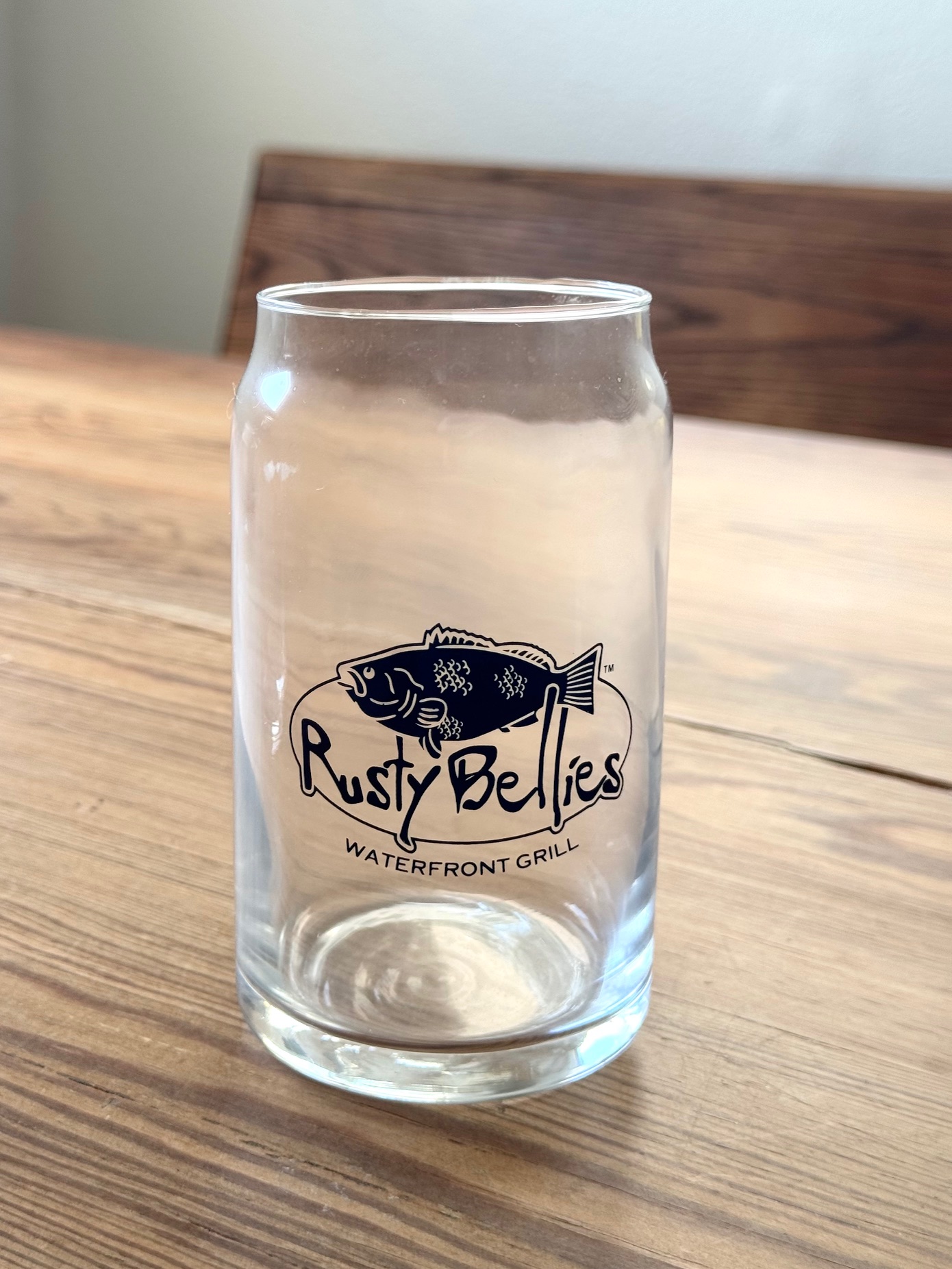Beer Can Glass | Rusty Bellies Waterfront Grill | Seafood Restaurant in ...