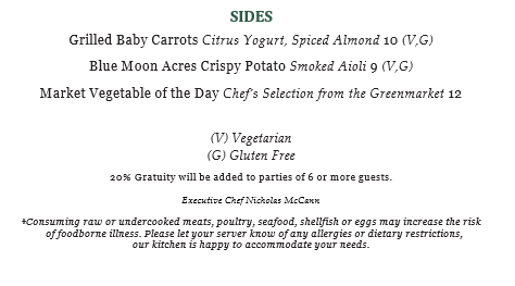 Menus | Society Cafe in New York, NY