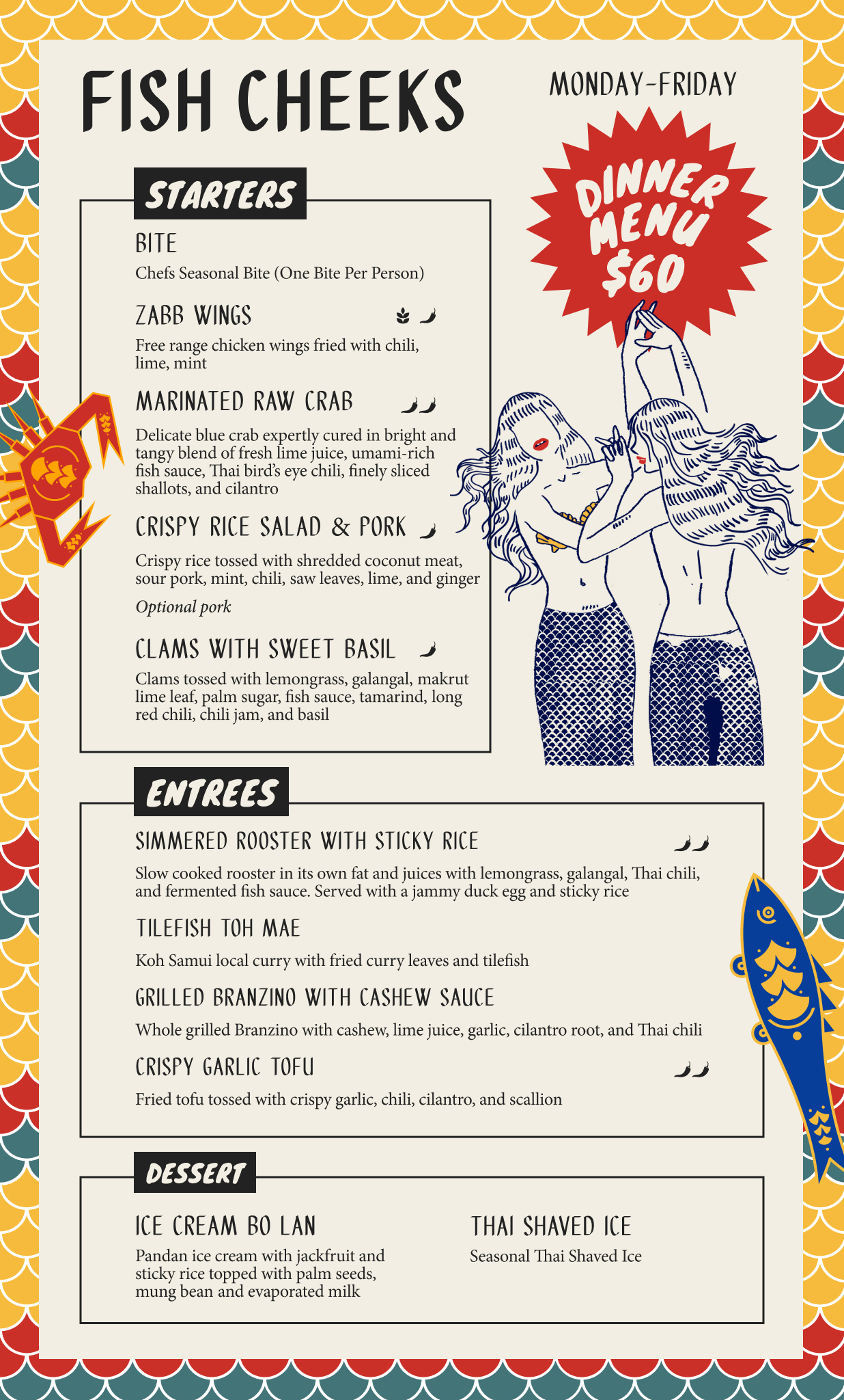 Menus | Fish Cheeks in NYC