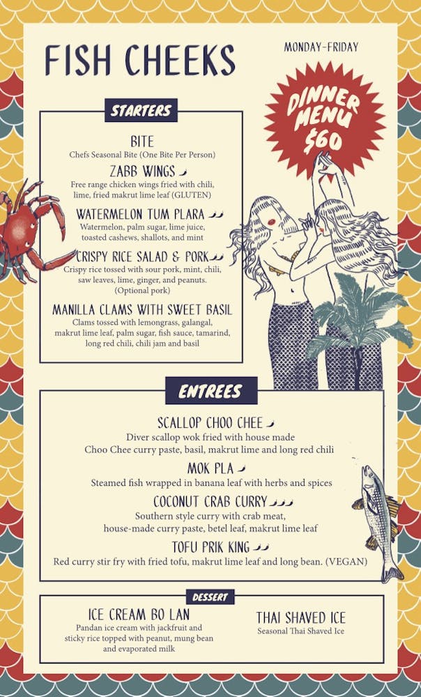 Menus | Fish Cheeks in NYC