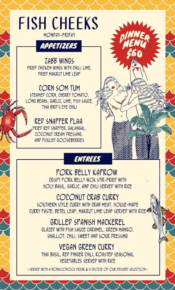 Menus | Fish Cheeks in NYC