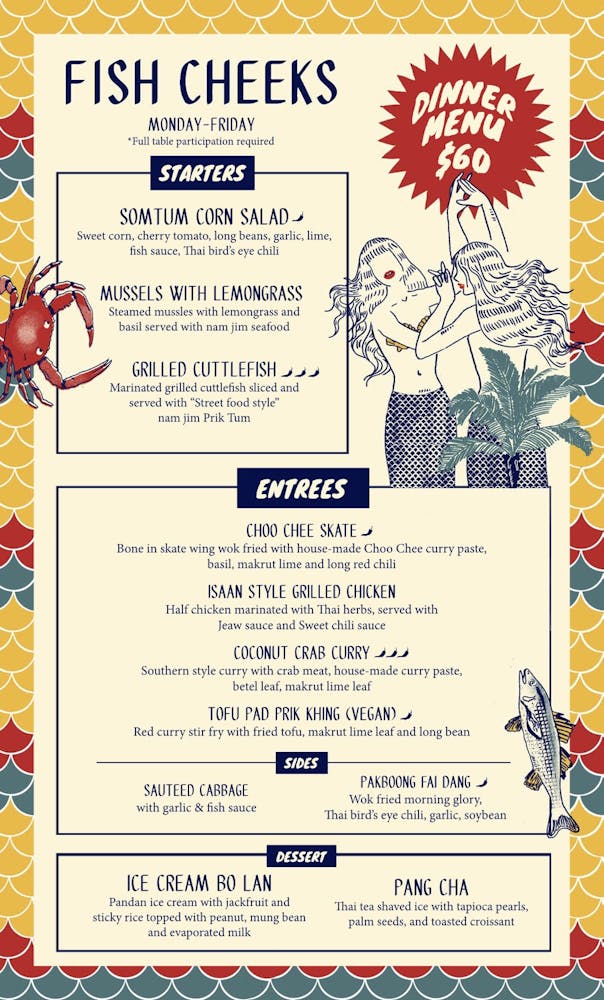 Menus | Fish Cheeks in NYC