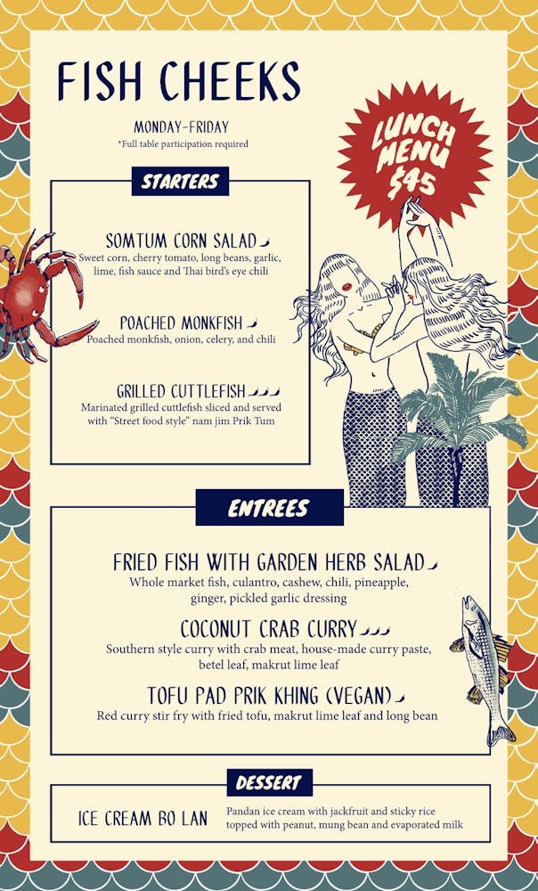 Menus | Fish Cheeks in NYC