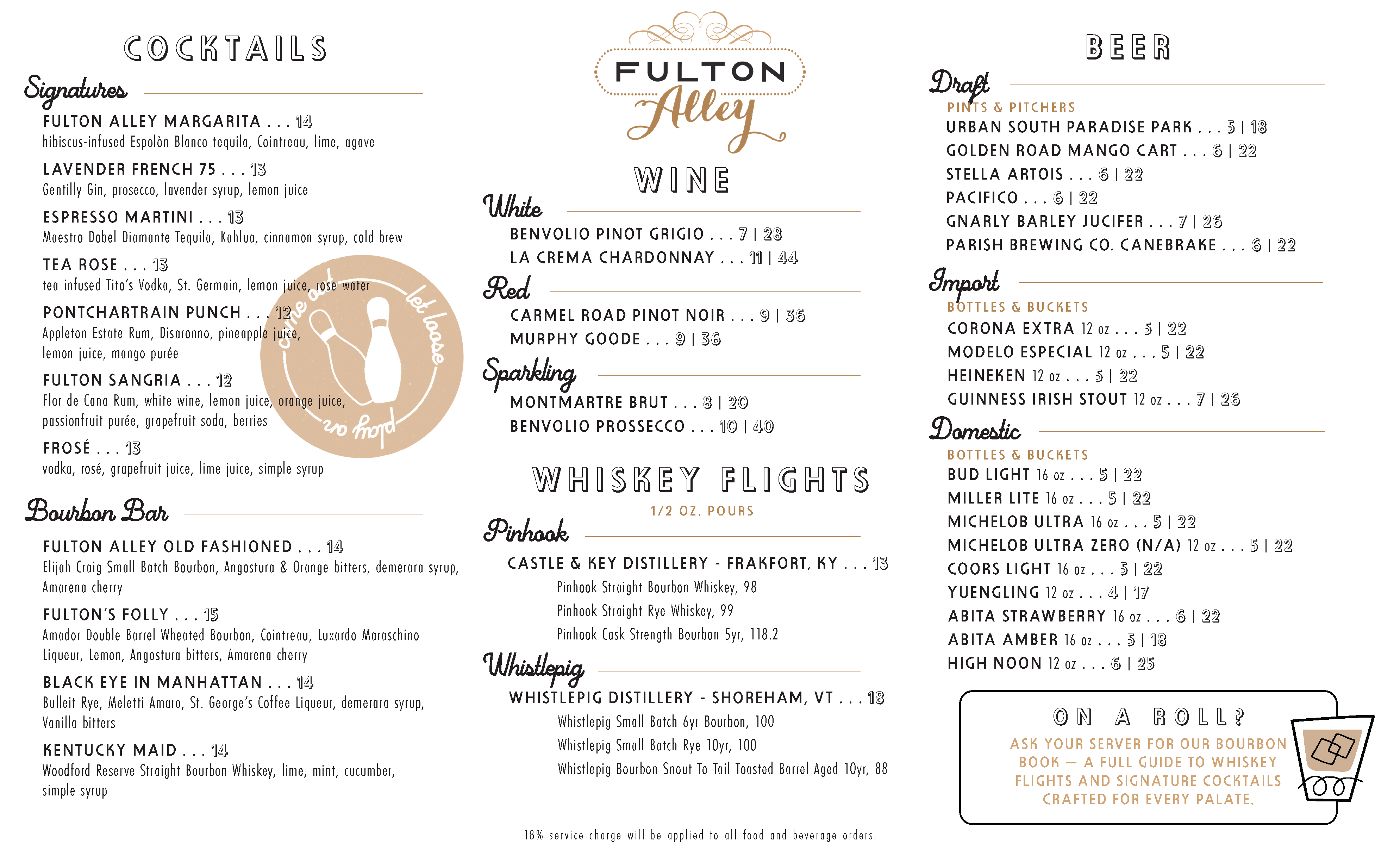 Menus | Fulton Alley