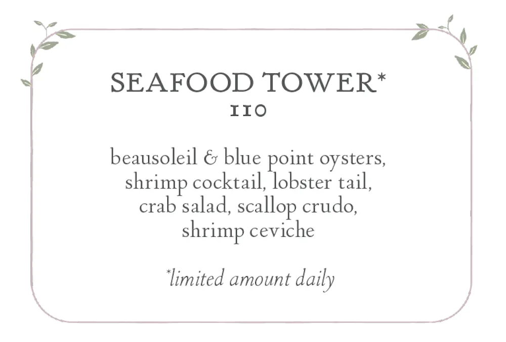 Menus | all & sundry in NYC