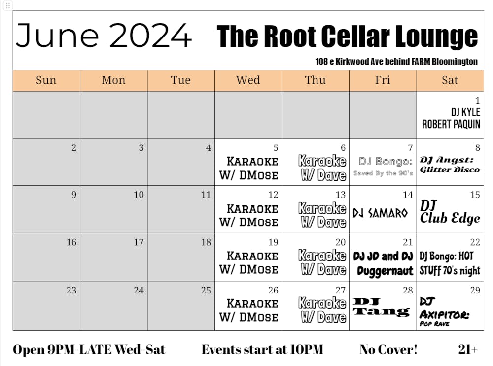 Root Cellar Lounge | FARMbloomington | Restaurant in Bloomington, Indiana