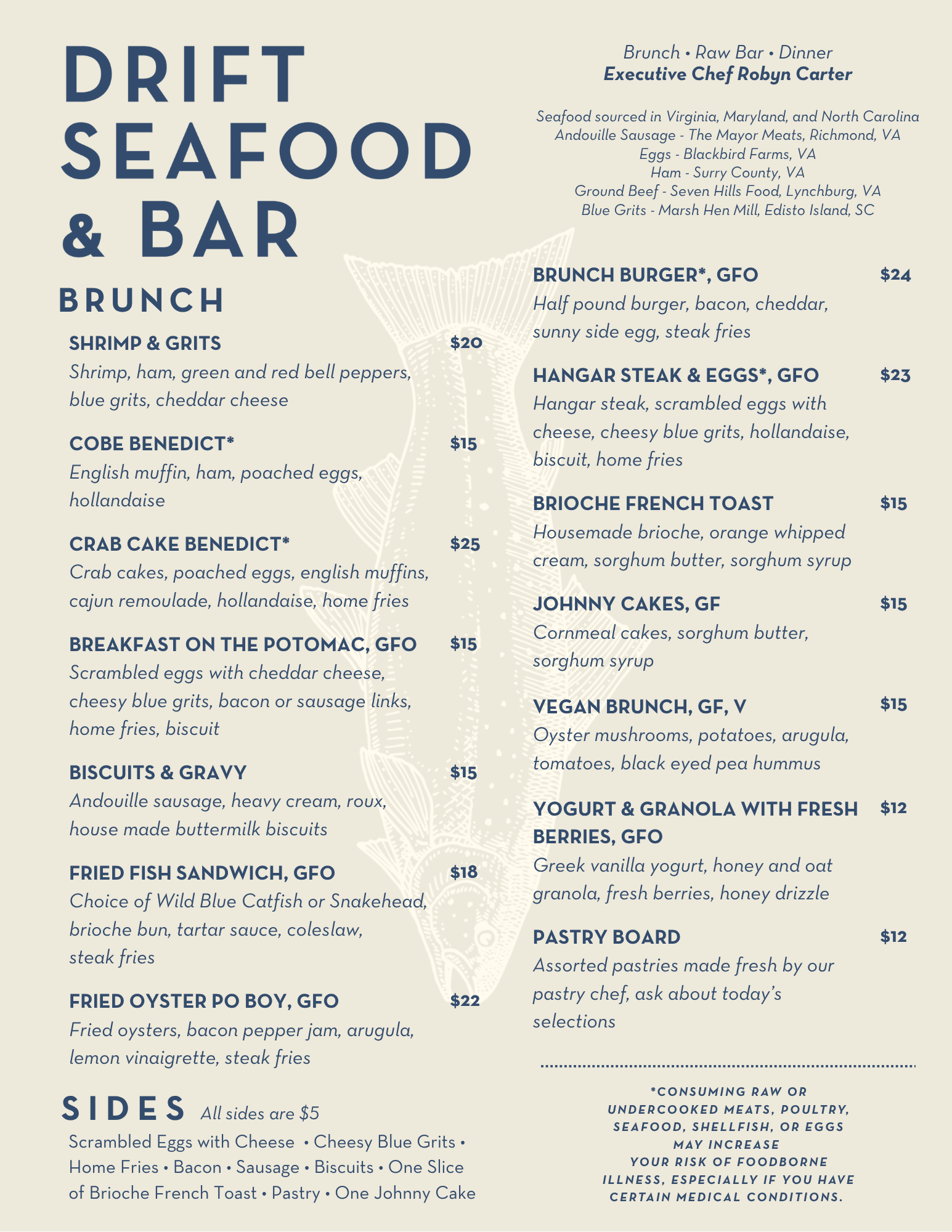 Drift Menu | Drift Seafood + Bar / Muse Pizzeria & Arcade | Italian ...