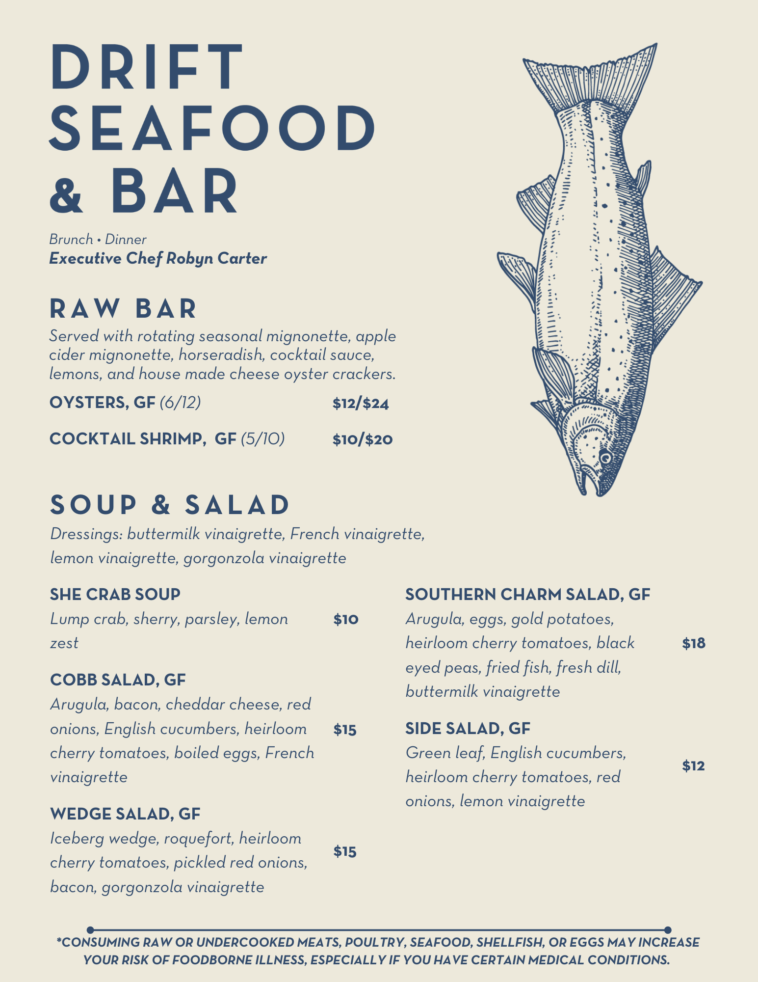 Menus for Drift & Muse in Colonial Beach, VA