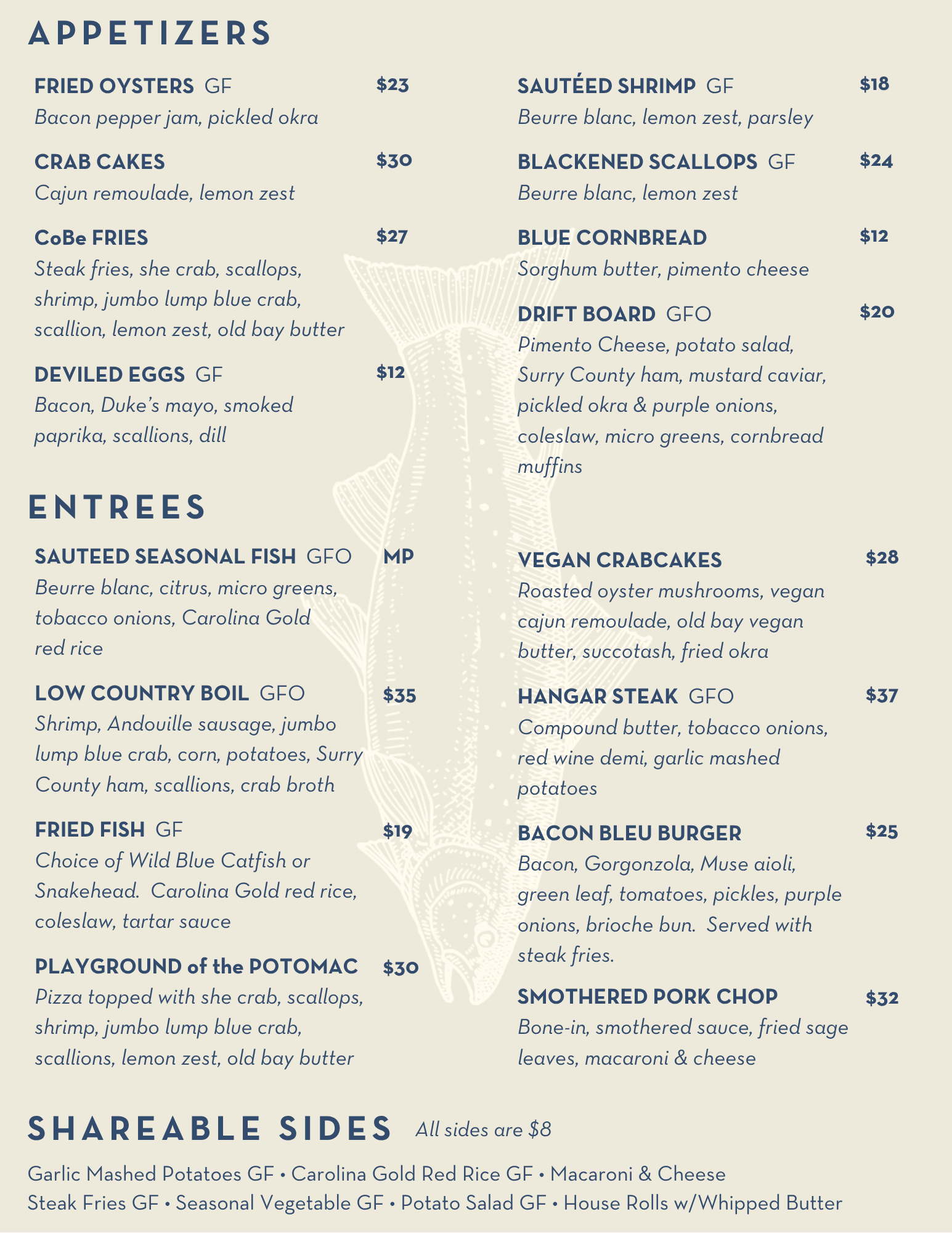 Drift Menu | Drift Seafood + Bar / Muse Pizzeria & Arcade | Italian ...