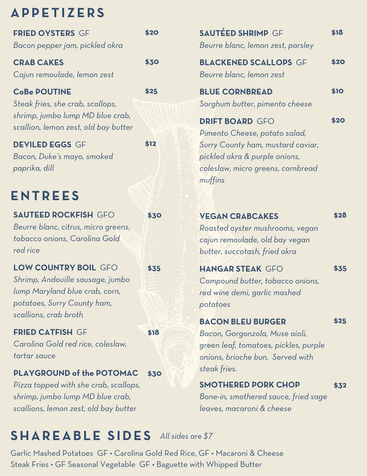 Menus for Drift & Muse in Colonial Beach, VA