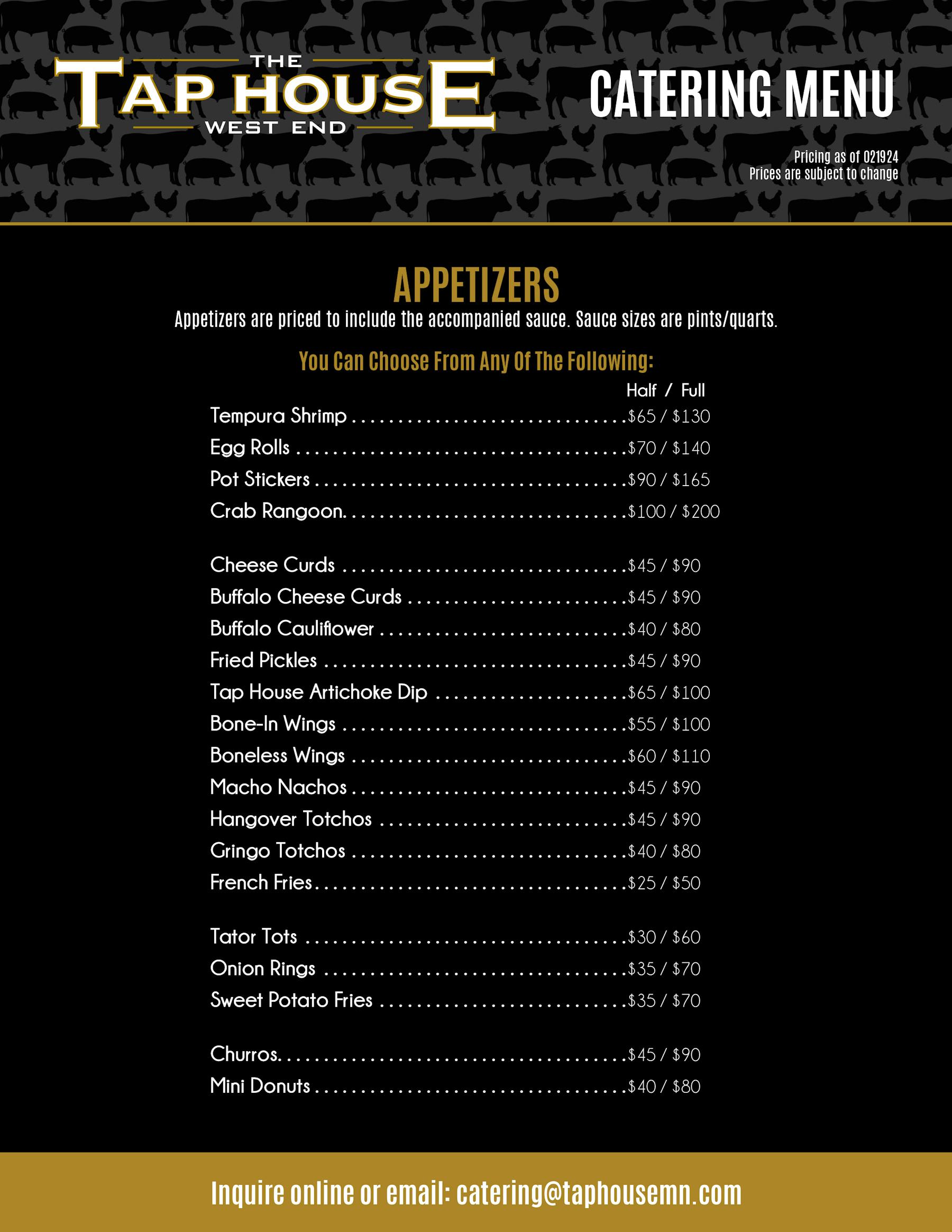 Catering | The Tap House | American Restaurant in Rochester, MN