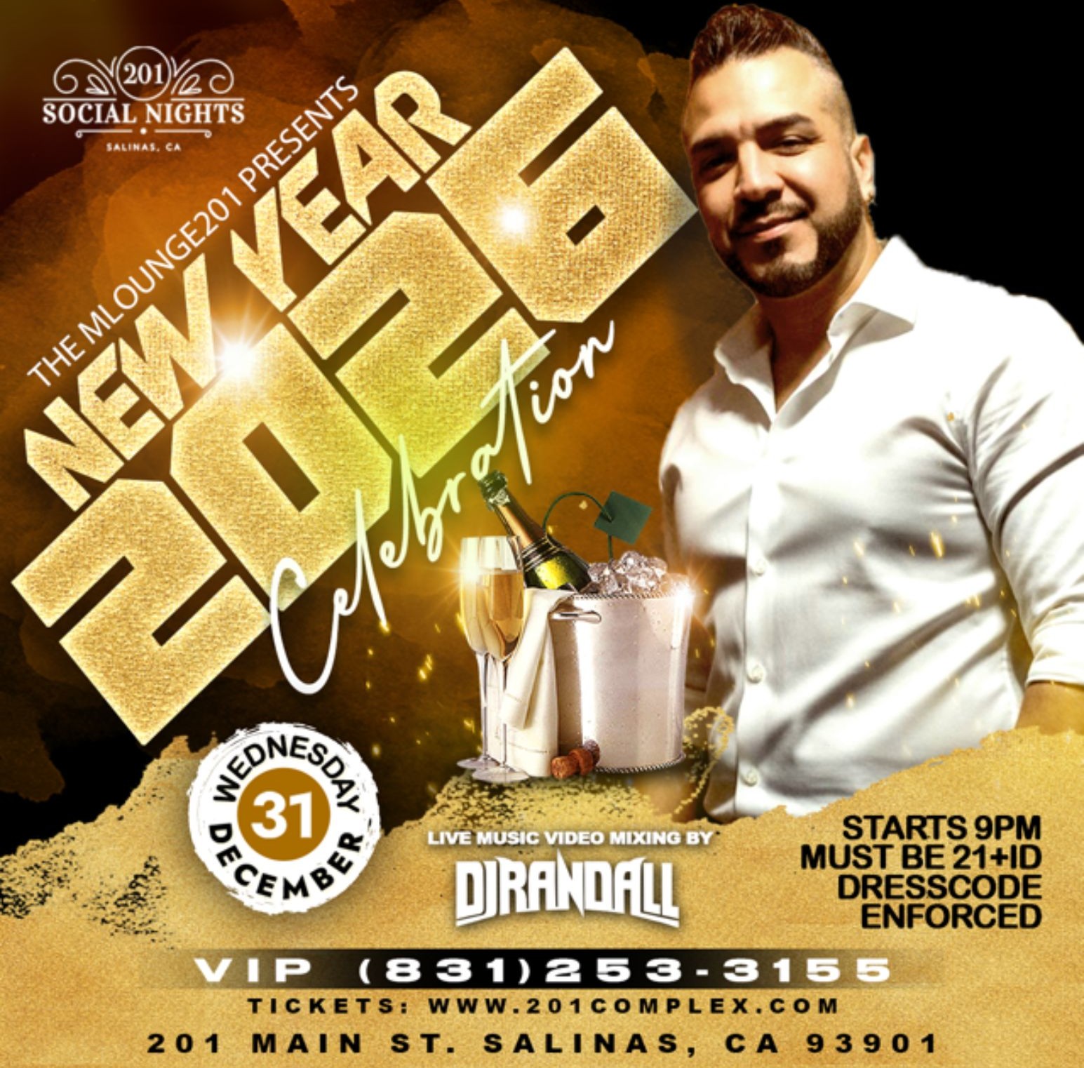 New Years Eve at 201 Main | 201 Main | Restaurant & Bar in Salinas, CA