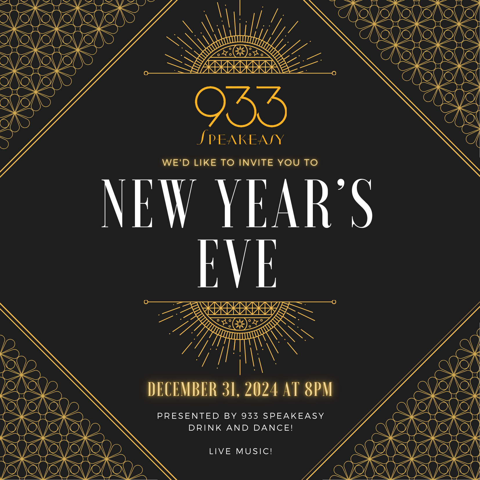 933 Speakeasy's New Year's Eve Celebration | 933 | Bar in Lockport, IL