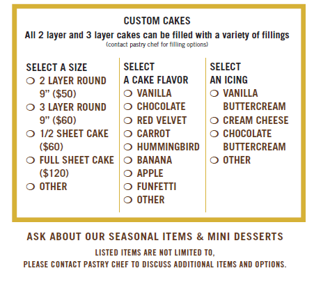 Columbia Menus | Kaminsky's Dessert Café