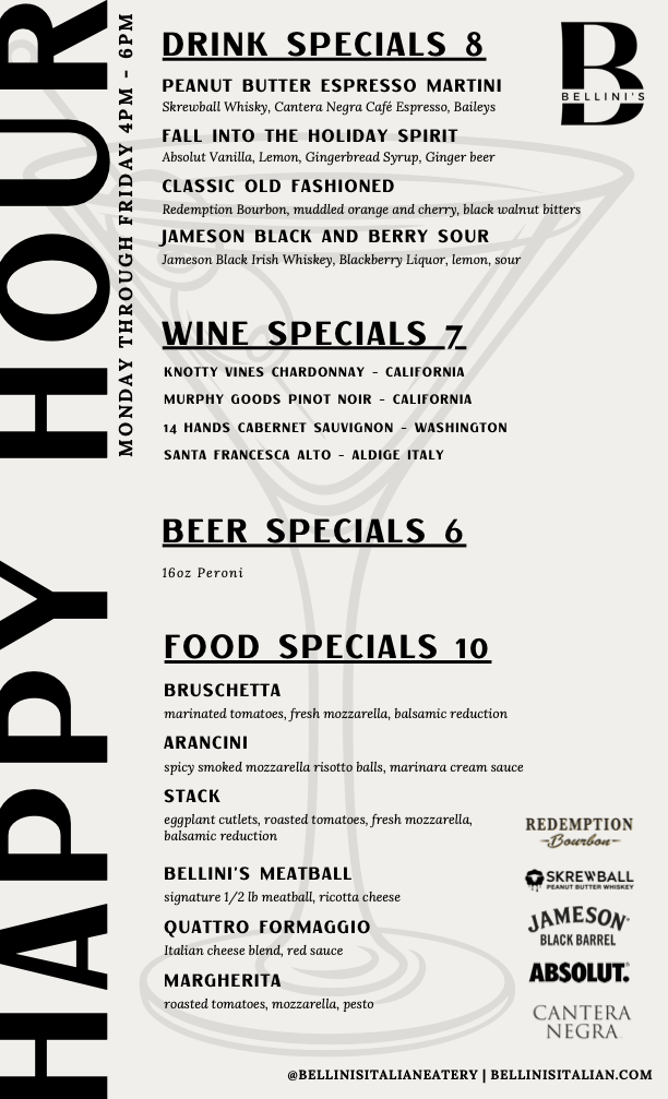 Happy Hour Menu Happy Hour Hilltown Tavern ROXBOROUGH