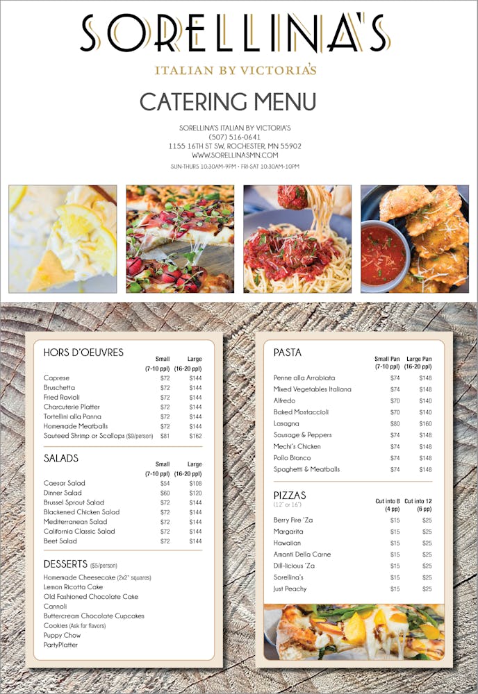 Catering | Sorellina's | Italian Restaurant in Rochester, MN